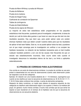 UNIDAD V: ESTADÍSTICA NO PARAMÉTRICA | DOCX