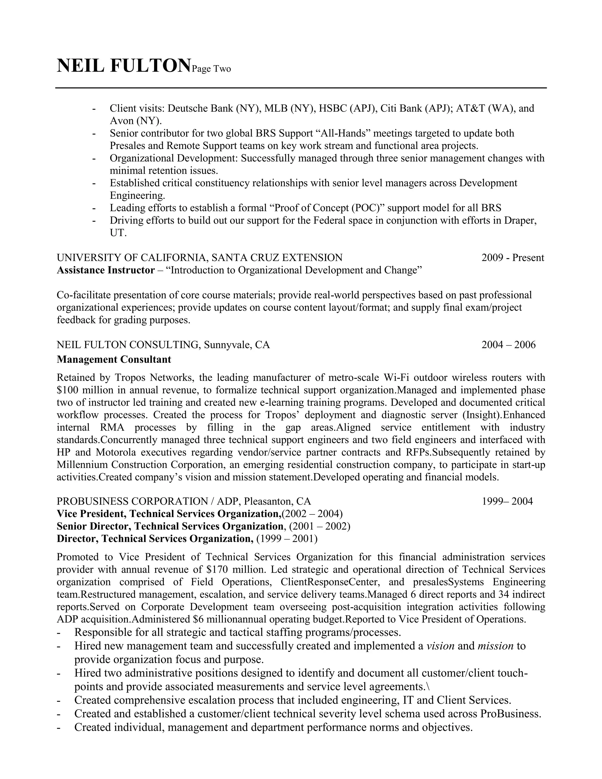 CV for Neil Fulton as of December, 2013 | PDF