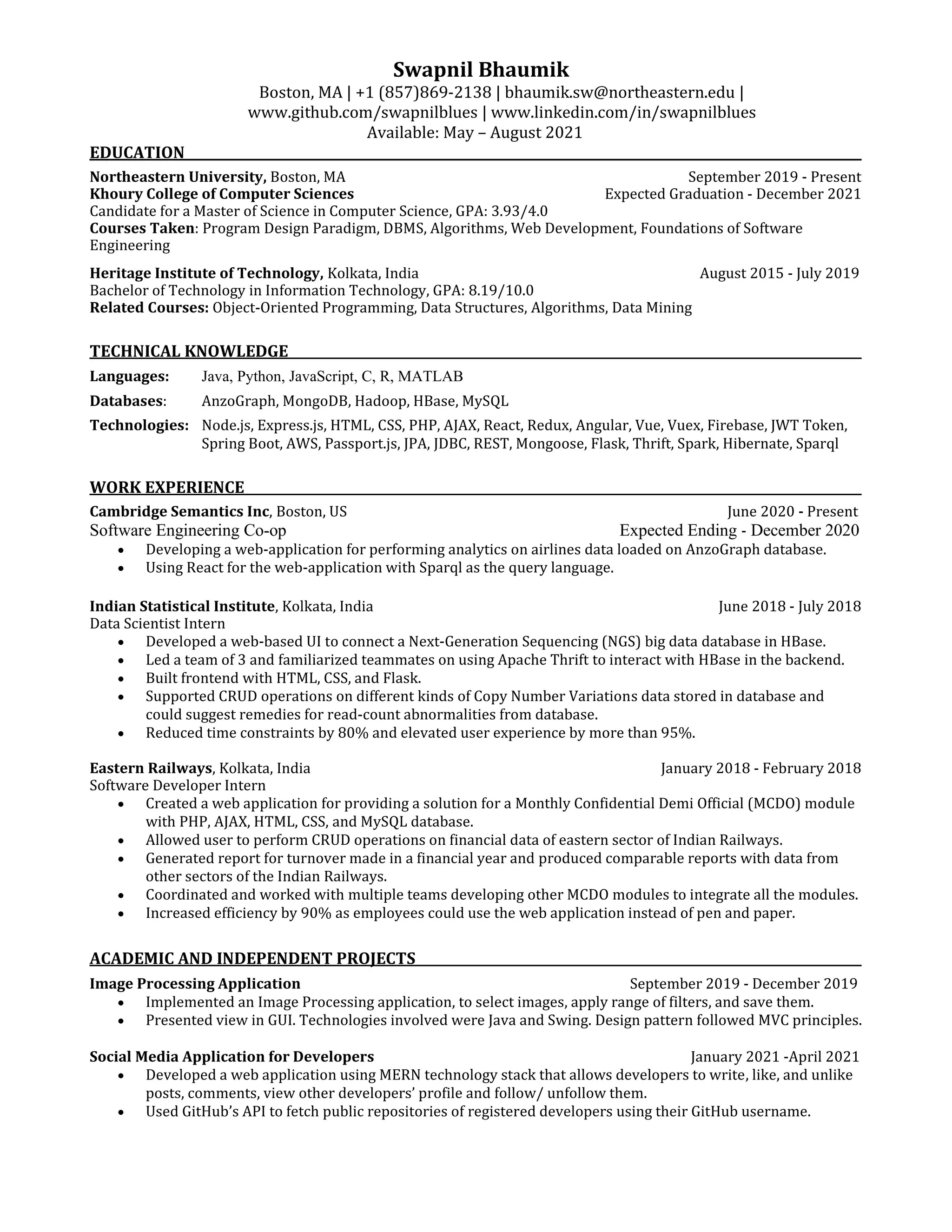 Resume Swapnil | PDF