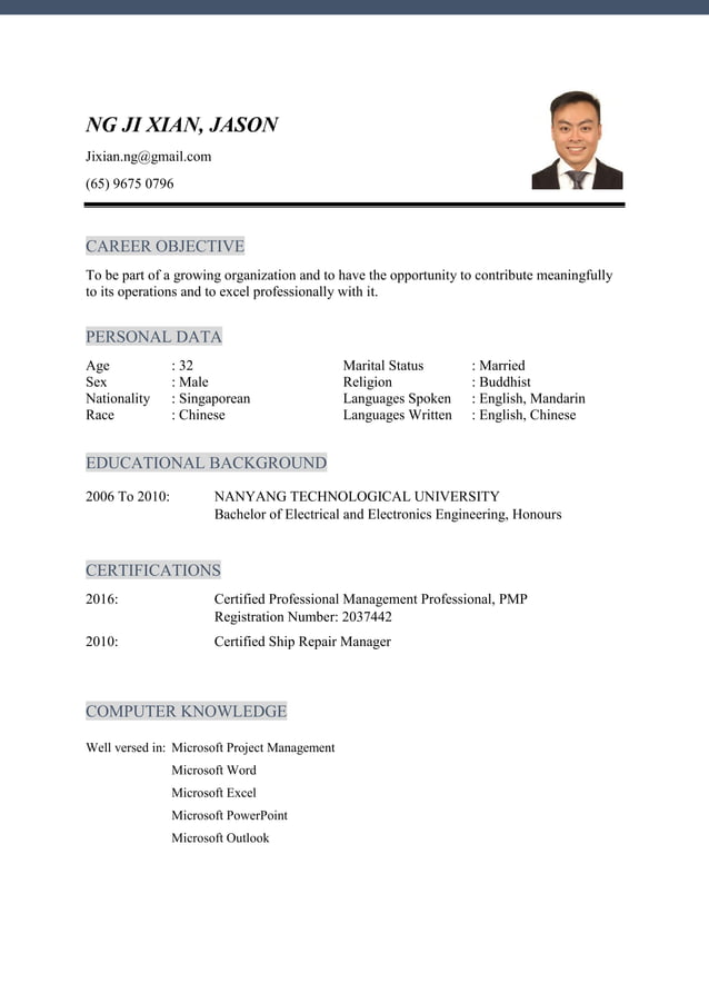 Resume ng ji xian jason | PDF