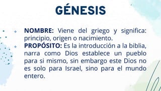Resumen del libro de Génesis segun ebci bilia | PPTX