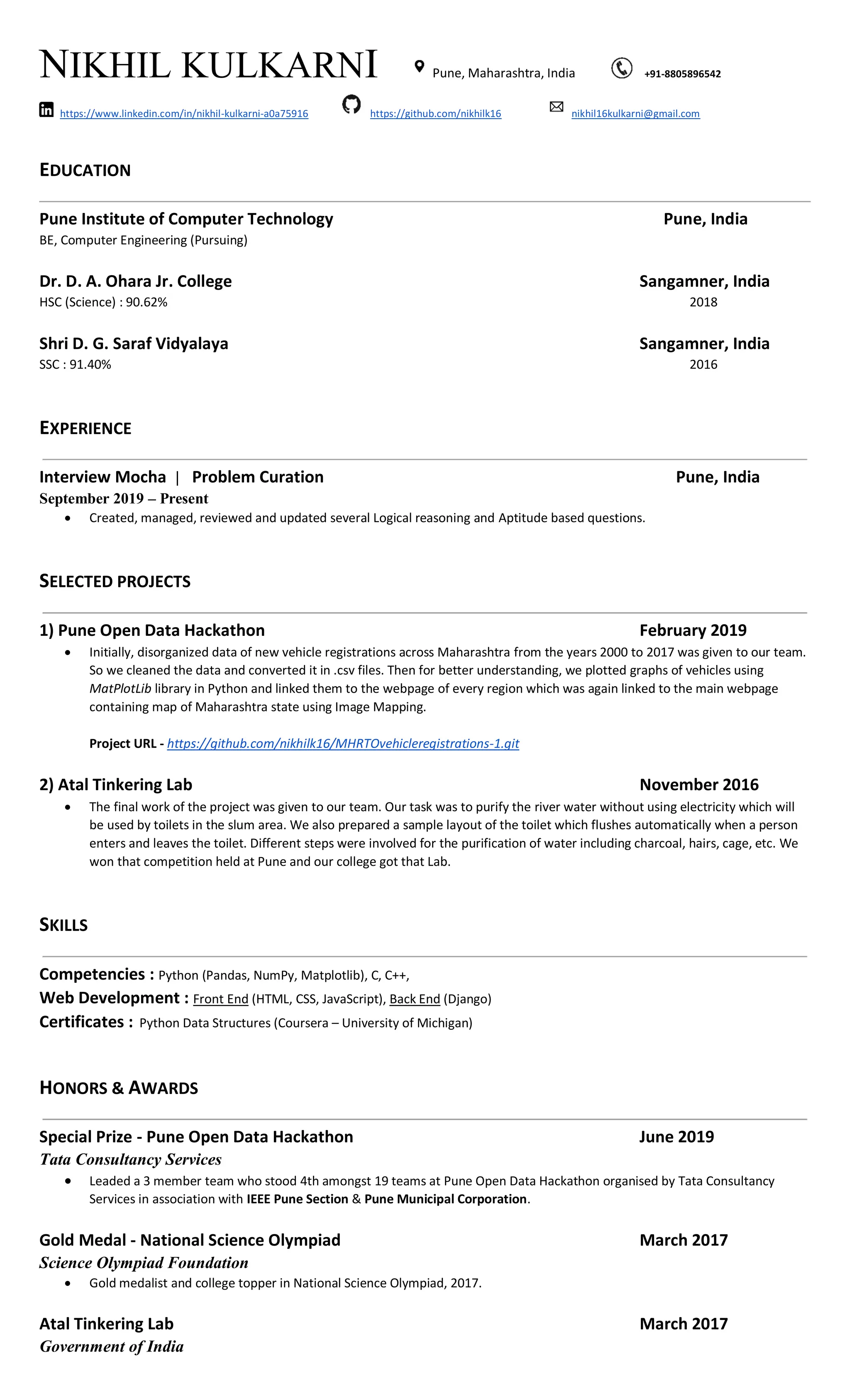 Resume Nikhil | PDF