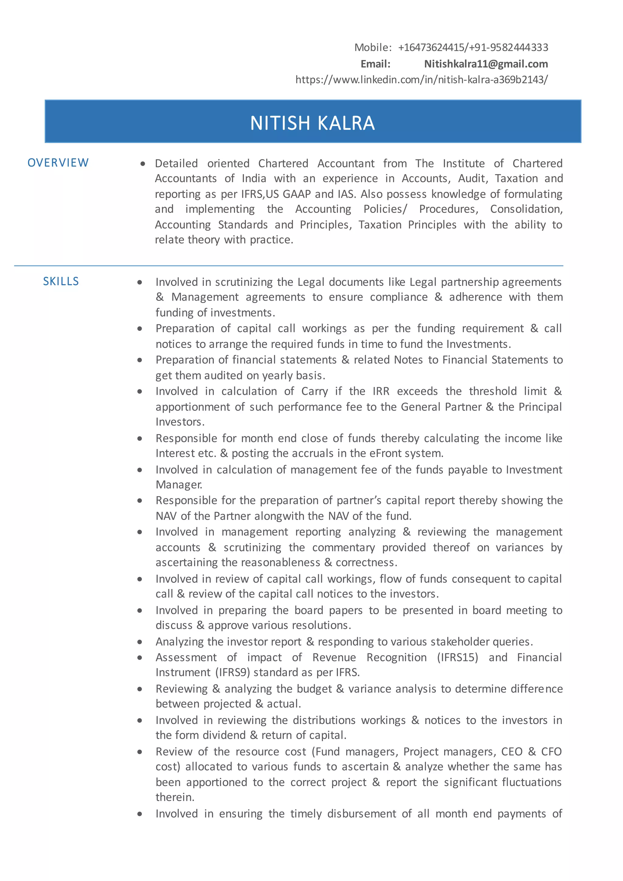 Resume nitish fidelity - ncl | PDF