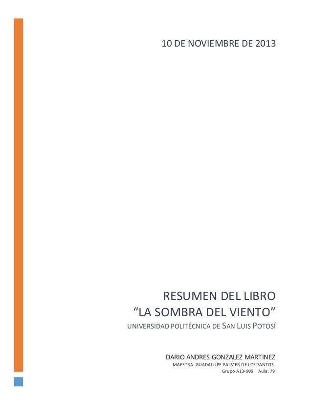 Resumen Del Libro La Sombra Del Viento Pdf - Leer un Libro