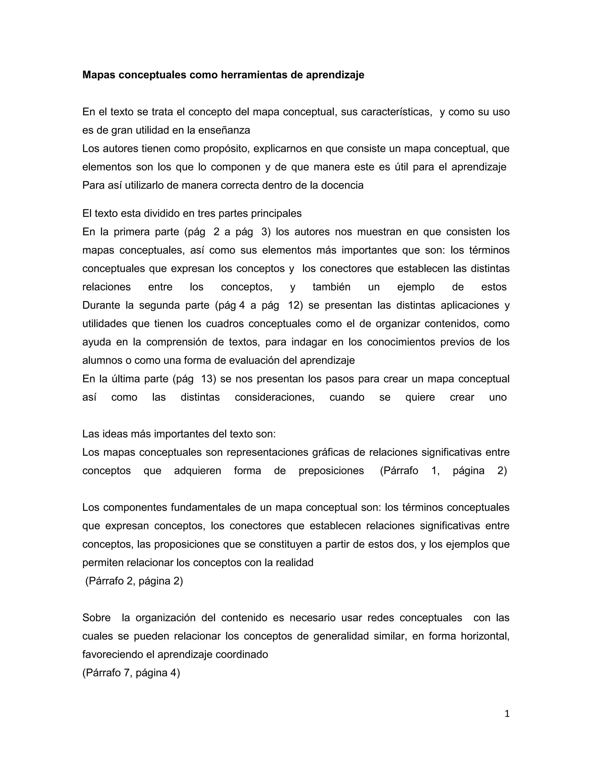 Resumen mapa conceptual | DOCX | Educational Assessment | Education