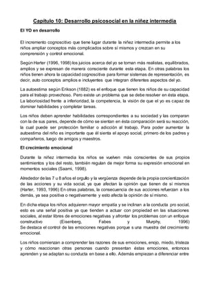 Resumen Papalia Nuñez Intermedia Capítulo 9 - 10 | DOCX