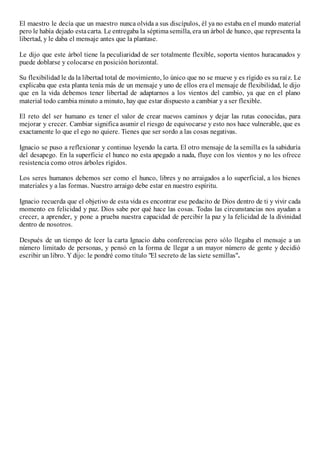 Resumen por capitulos de las 7 semillas | PDF