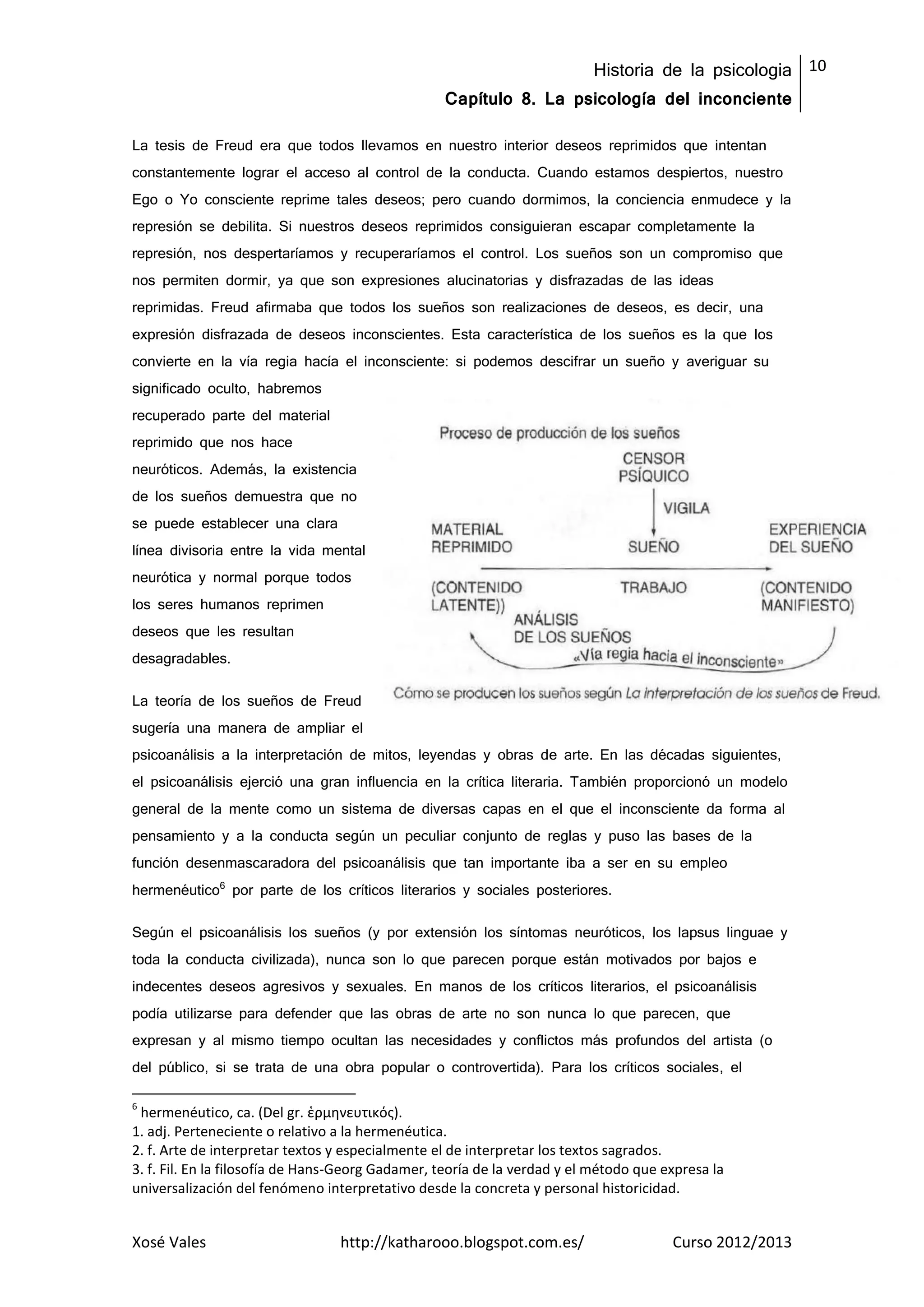 Resumen tema 8 . la psicología del inconsciente | PDF