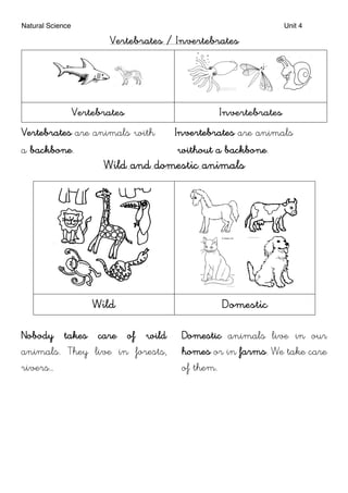 Resumen unit 4 animals natural science | PDF