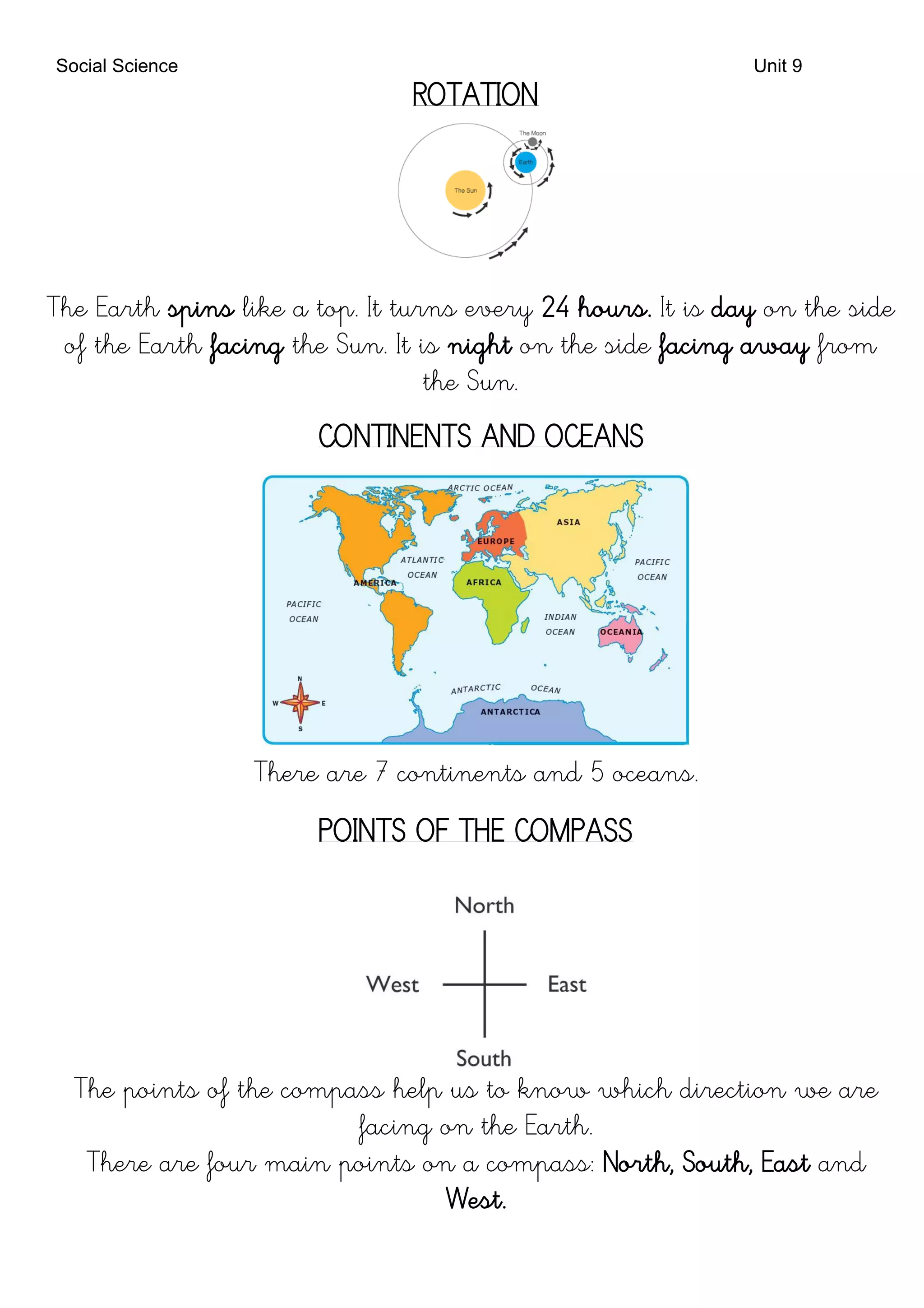 Resumen unit 9 The Sun, the Earth and the Moon social science | PDF