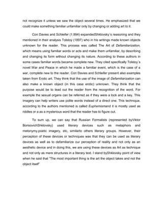 Resumen viktor shklovsky | DOCX