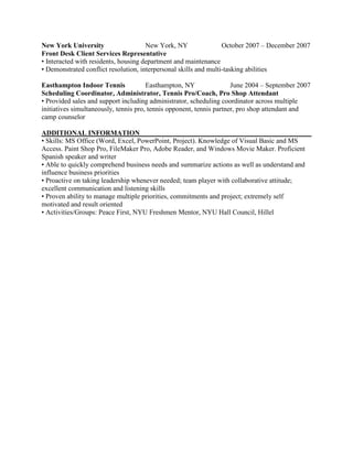 Resume - NYU Graduate (Economics, Business) | PDF | Business Accounting ...