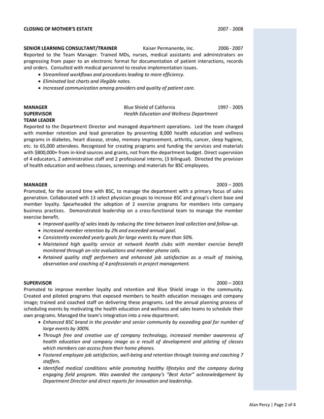 Resume of Alan Percy | PDF