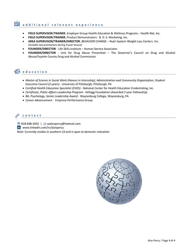 Resume of Alan Percy | PDF