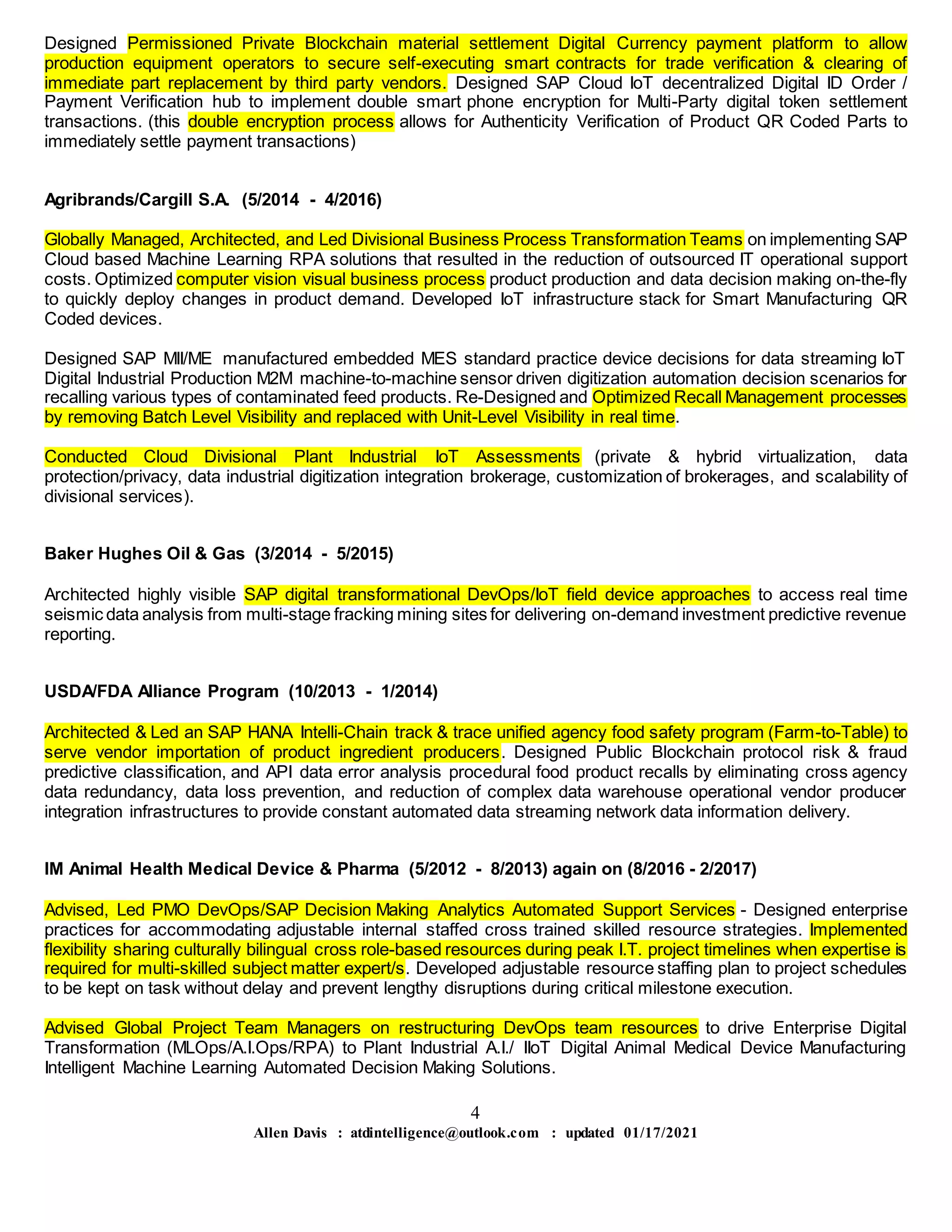 Resume 2021 - Allen Davis - Information Tech | DOCX