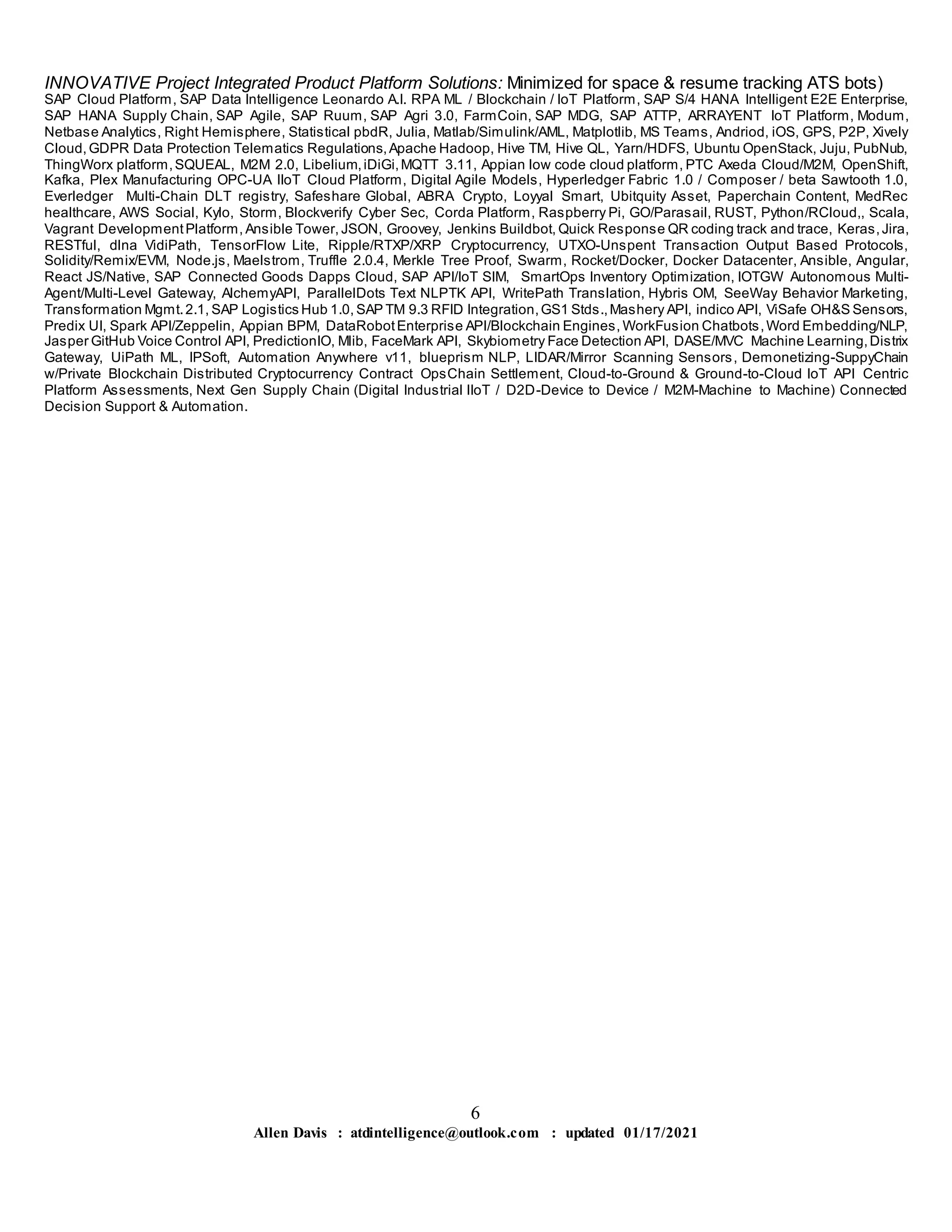 Resume 2021 - Allen Davis - Information Tech | DOCX