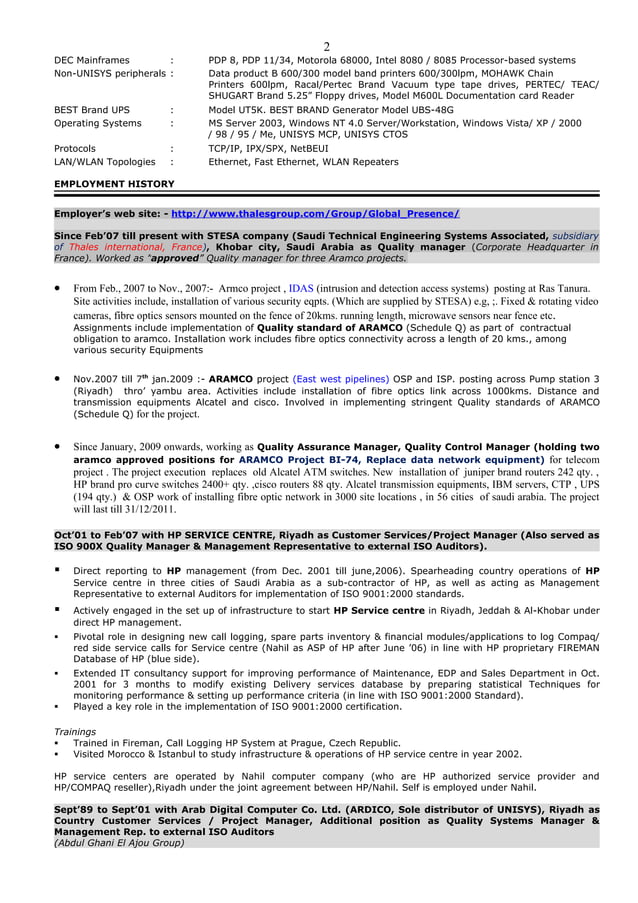 Resume of anant (canadian citizen living in saudi arabia) updated on ...