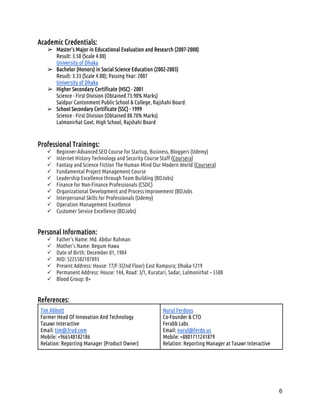 Resume of Anwar Kabir | PDF