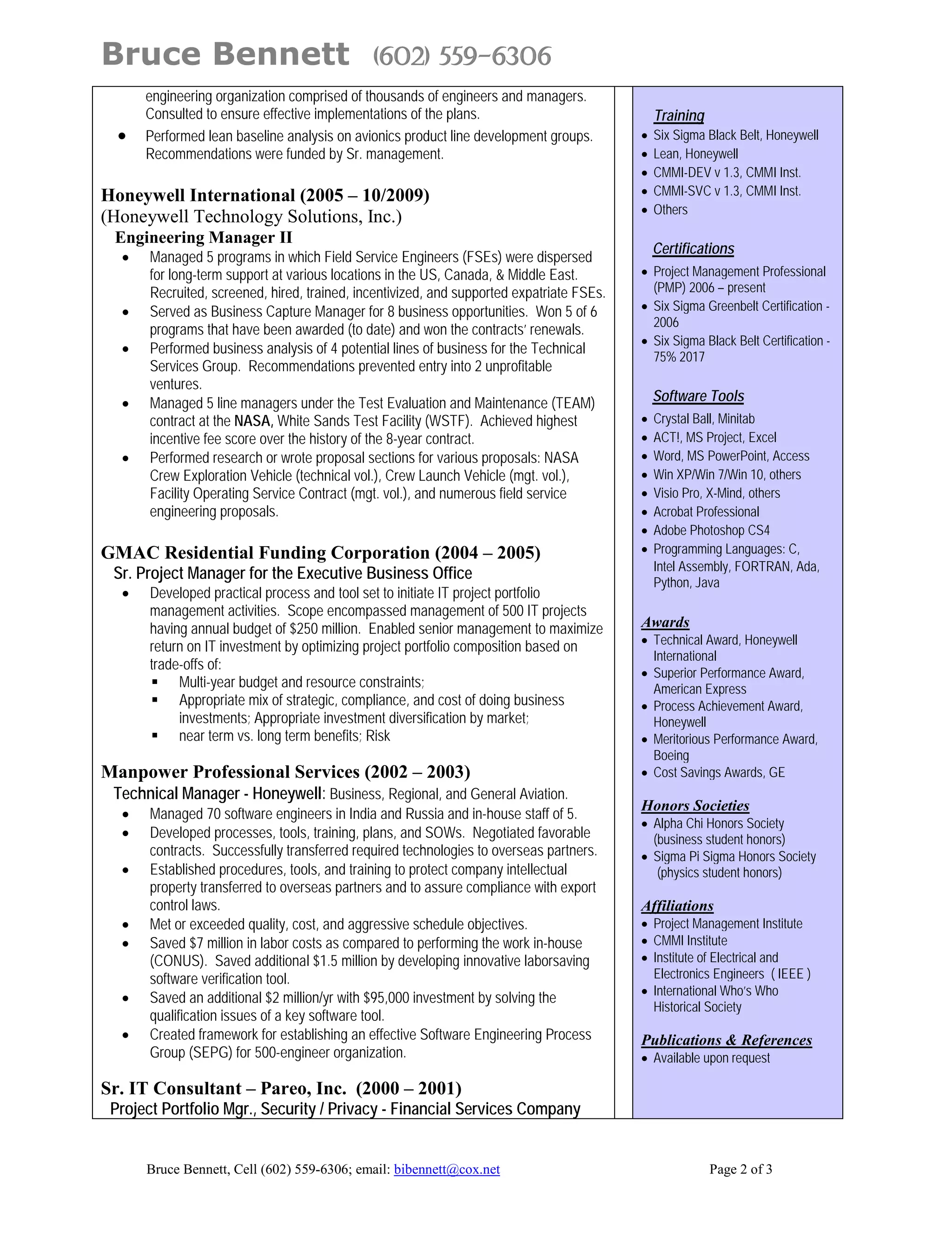 Resume of bruce bennett | PDF | Computer Software and Applications | Computing