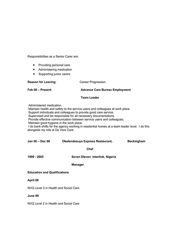 Resume Of Cv Orginal 1 | PDF