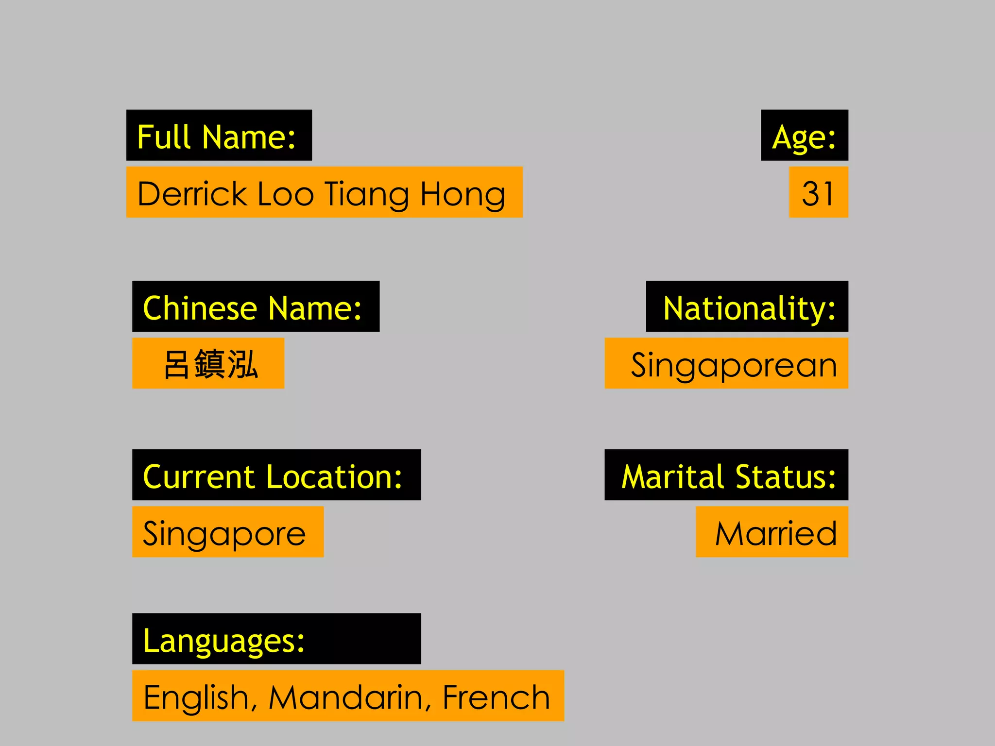 Resume of Derrick Loo | PPT