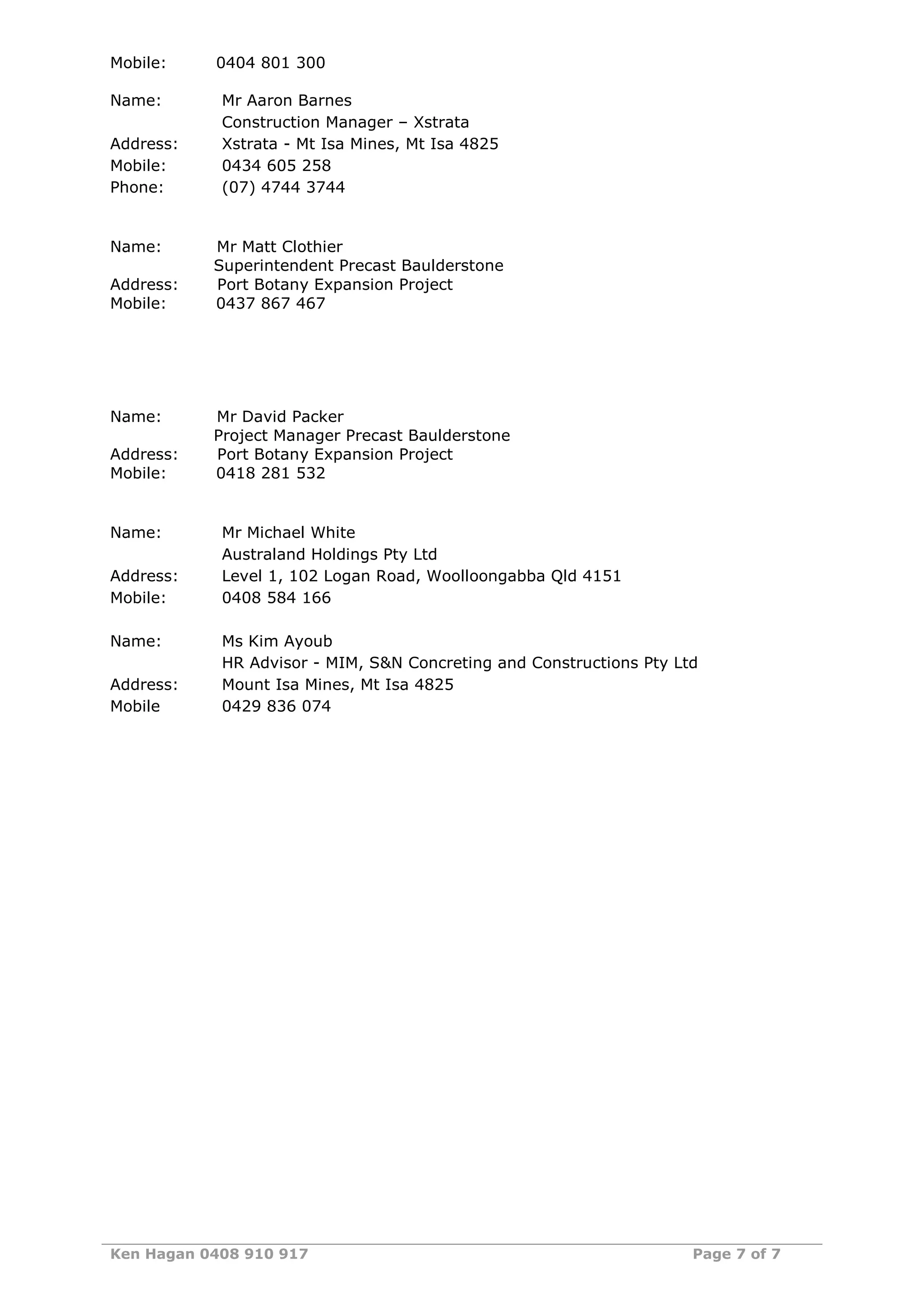 Resume of ken hagan. 1 | PDF