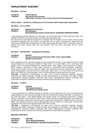 Resume of ken hagan. 1 | PDF