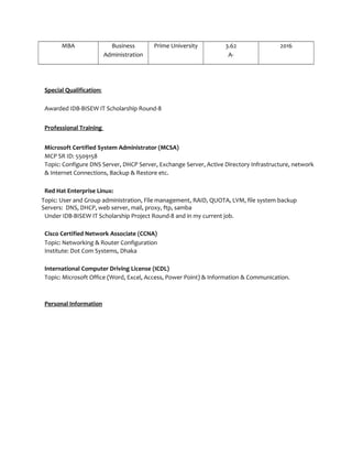 Resume of md. abu jafar | PDF