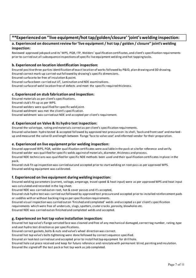 Resume of md kafil uddin (piping) | PDF