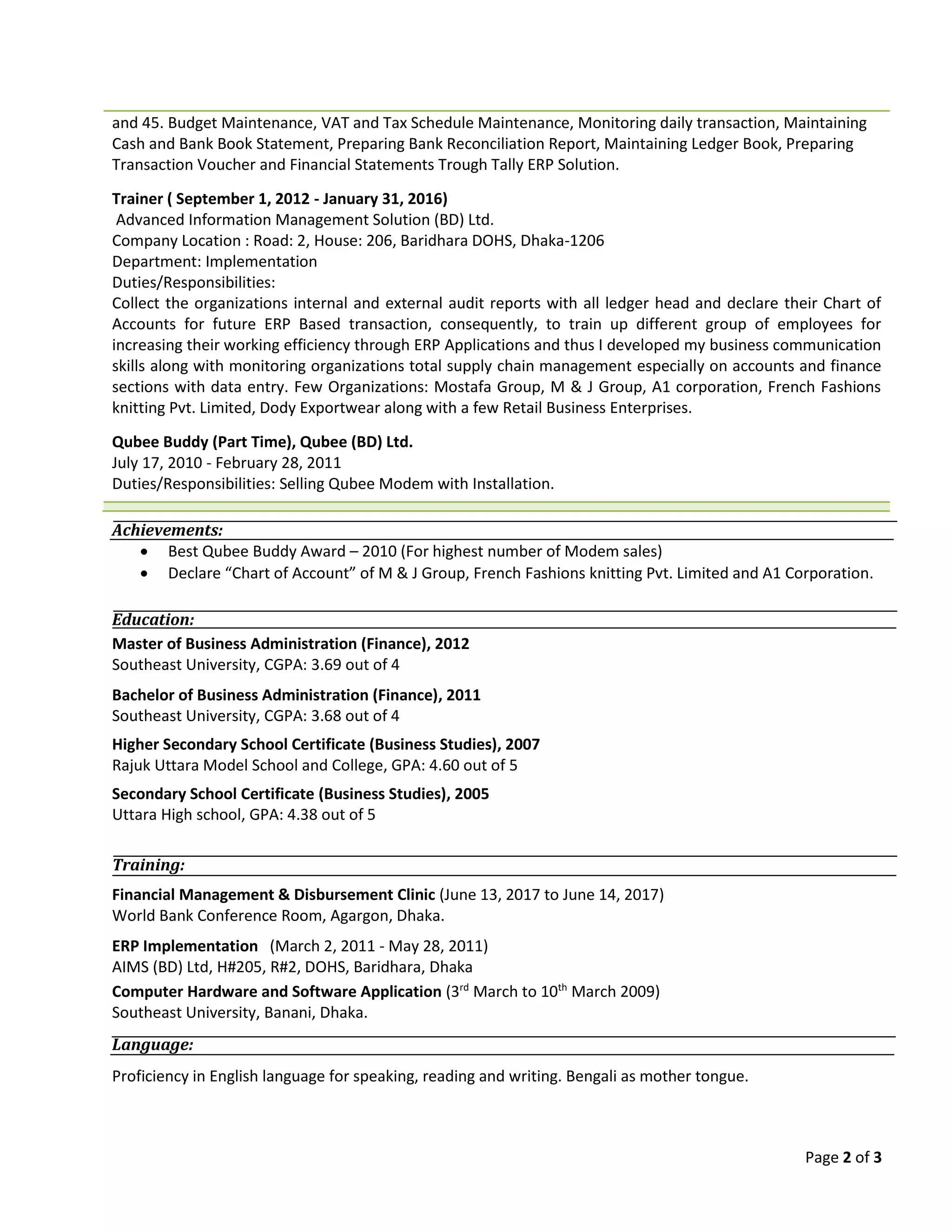 Resume of nehal hasan | PDF