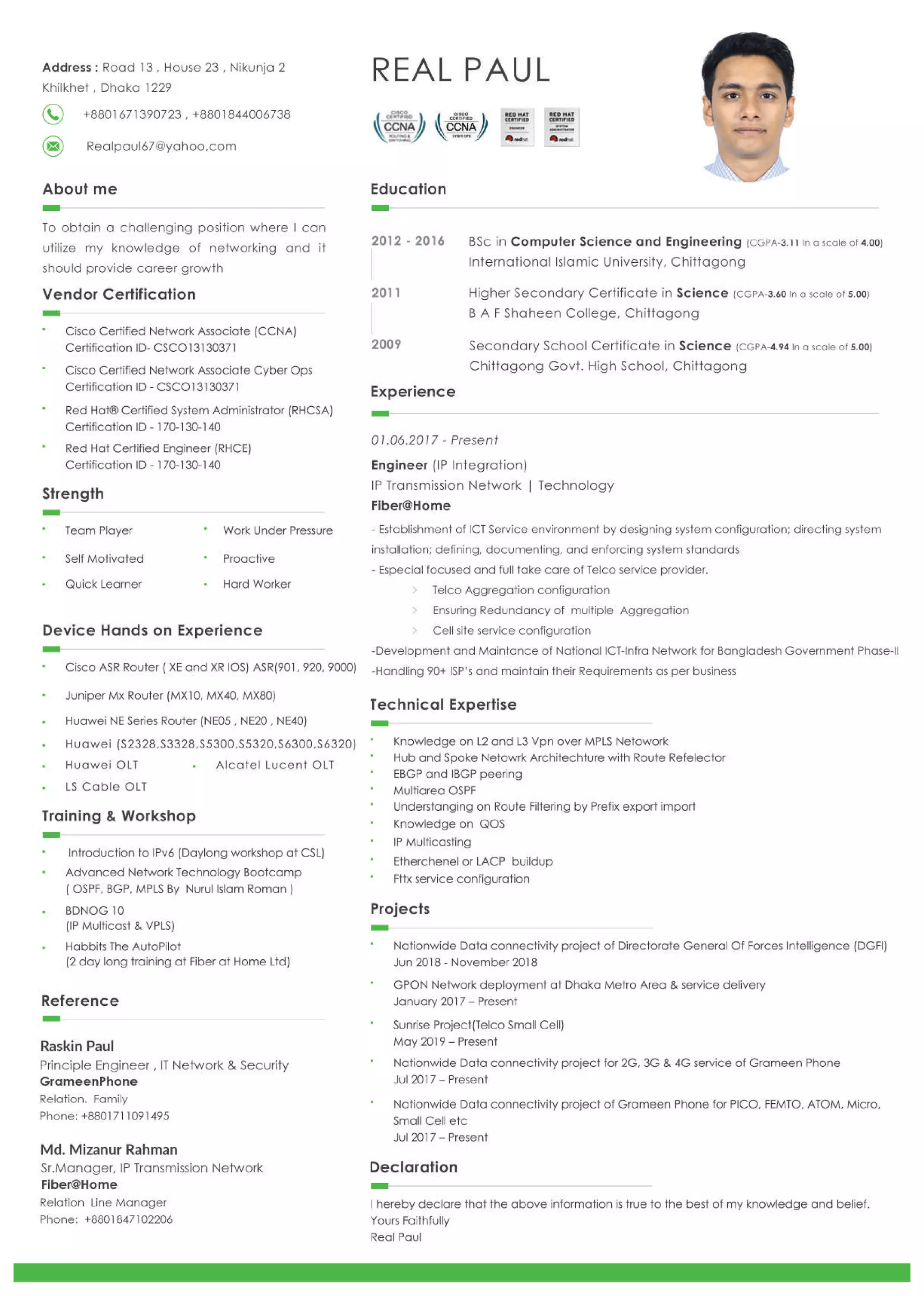 Resume of real paul | PDF