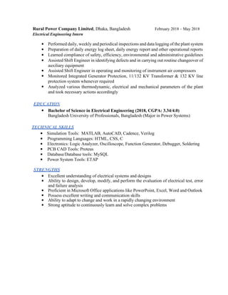 Resume of Shadman Shakib Nabil | PDF