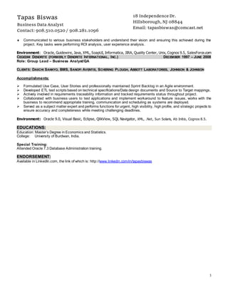 Resume of tapas biswas | DOCX