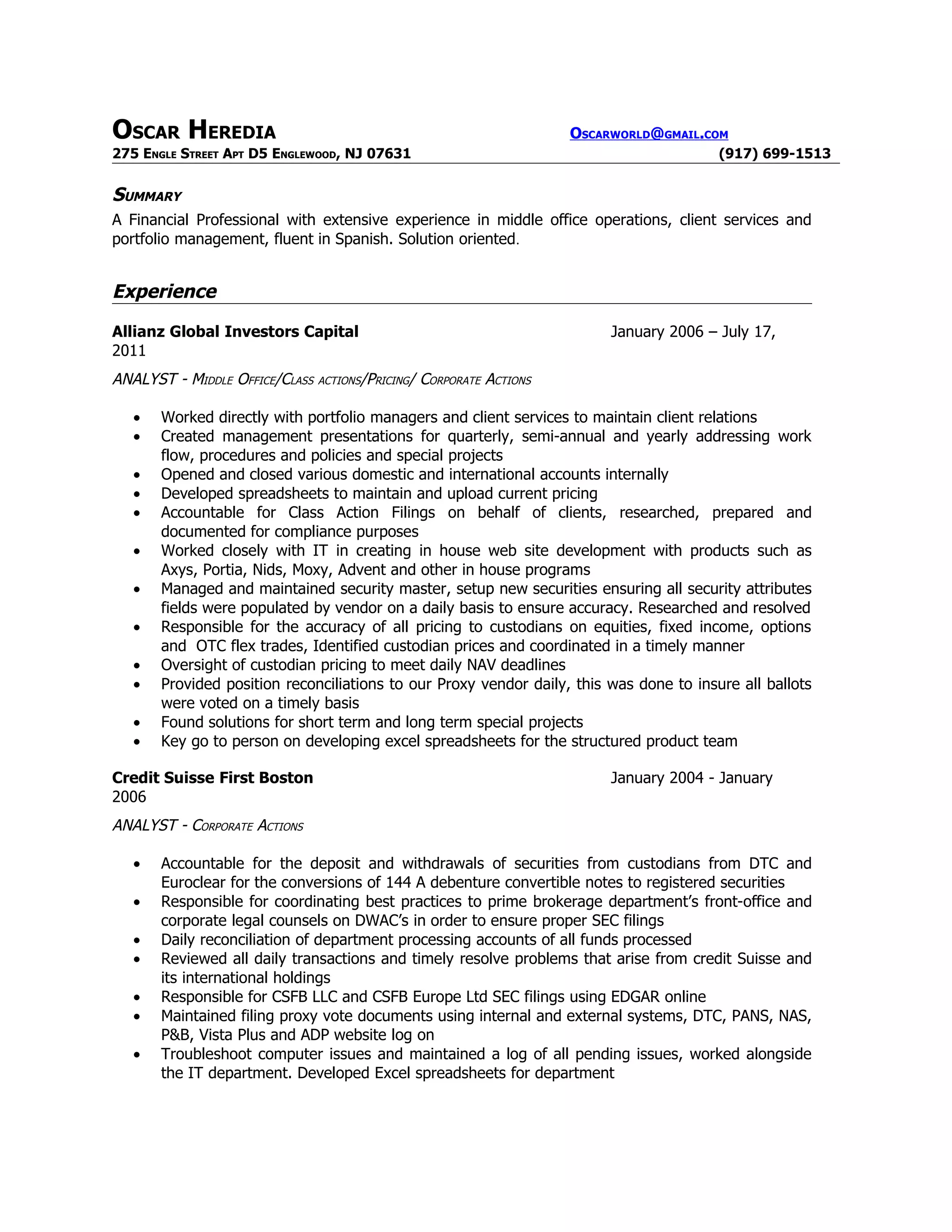 Resume Oscar Basic | PDF