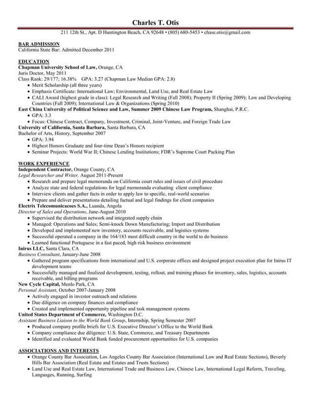 Resume Otis Charles | DOCX