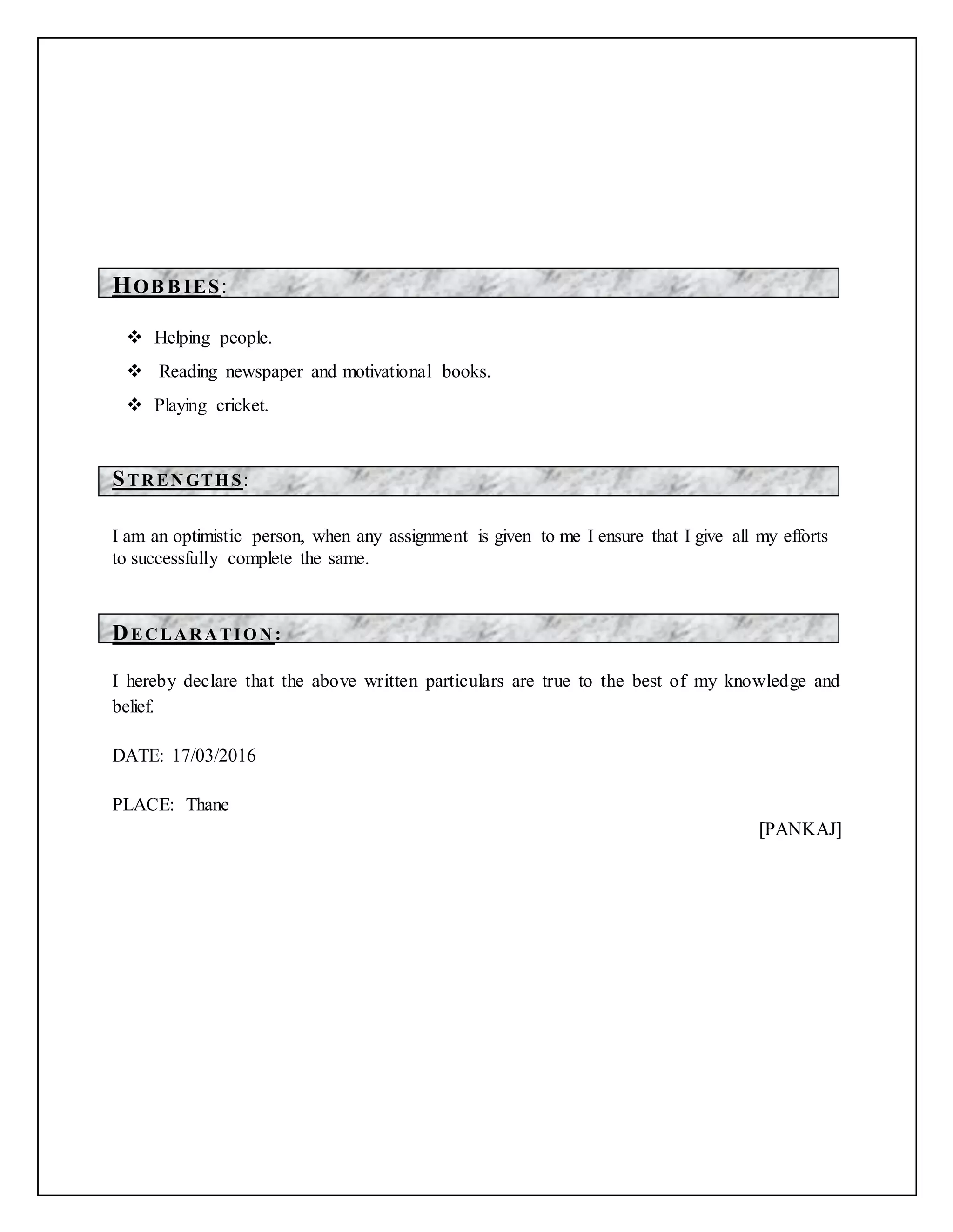 Resume pankaj | DOCX