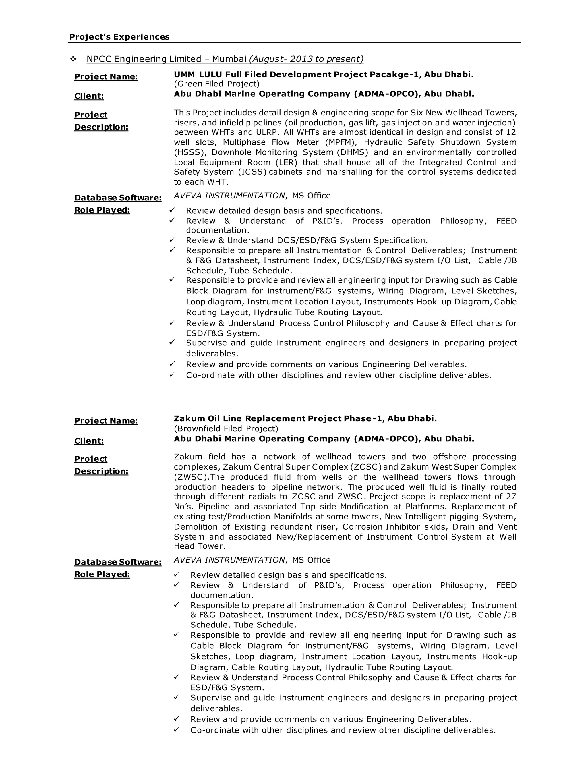 Instrumentation Design Engineer | DOCX