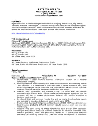Resume Patrick Lee Loy | DOCX