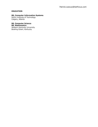 Resume Patrick Lee Loy | DOCX