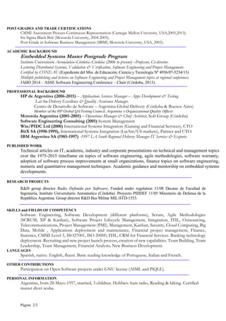 Resume Dr. Pedro E. Colla (English, Short) | PDF