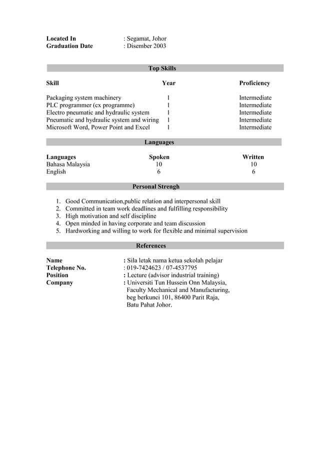 Resume pelajar | PDF | Careers