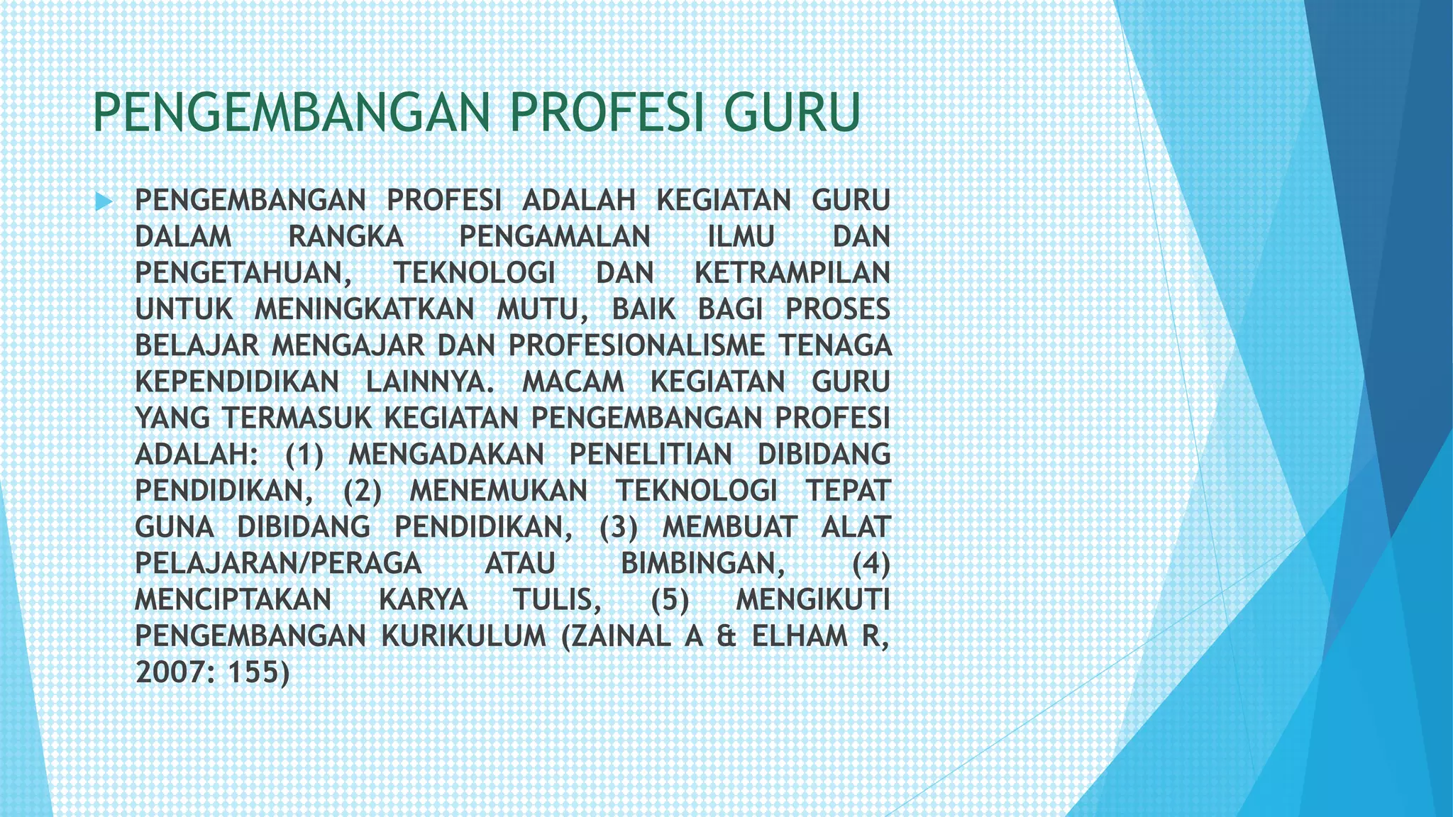 Resume pengembangan profesi guru | PPTX