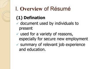 How to write a successful resume or CV in English | PPT