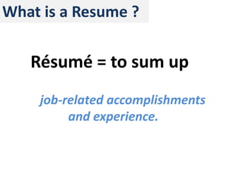 Resume building | PPT