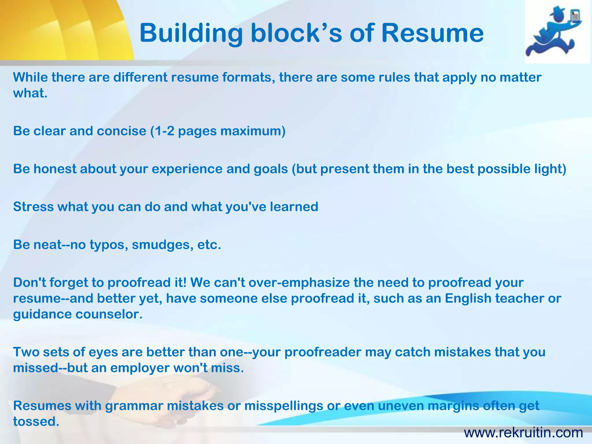 Resume Writing Skills | PPTX