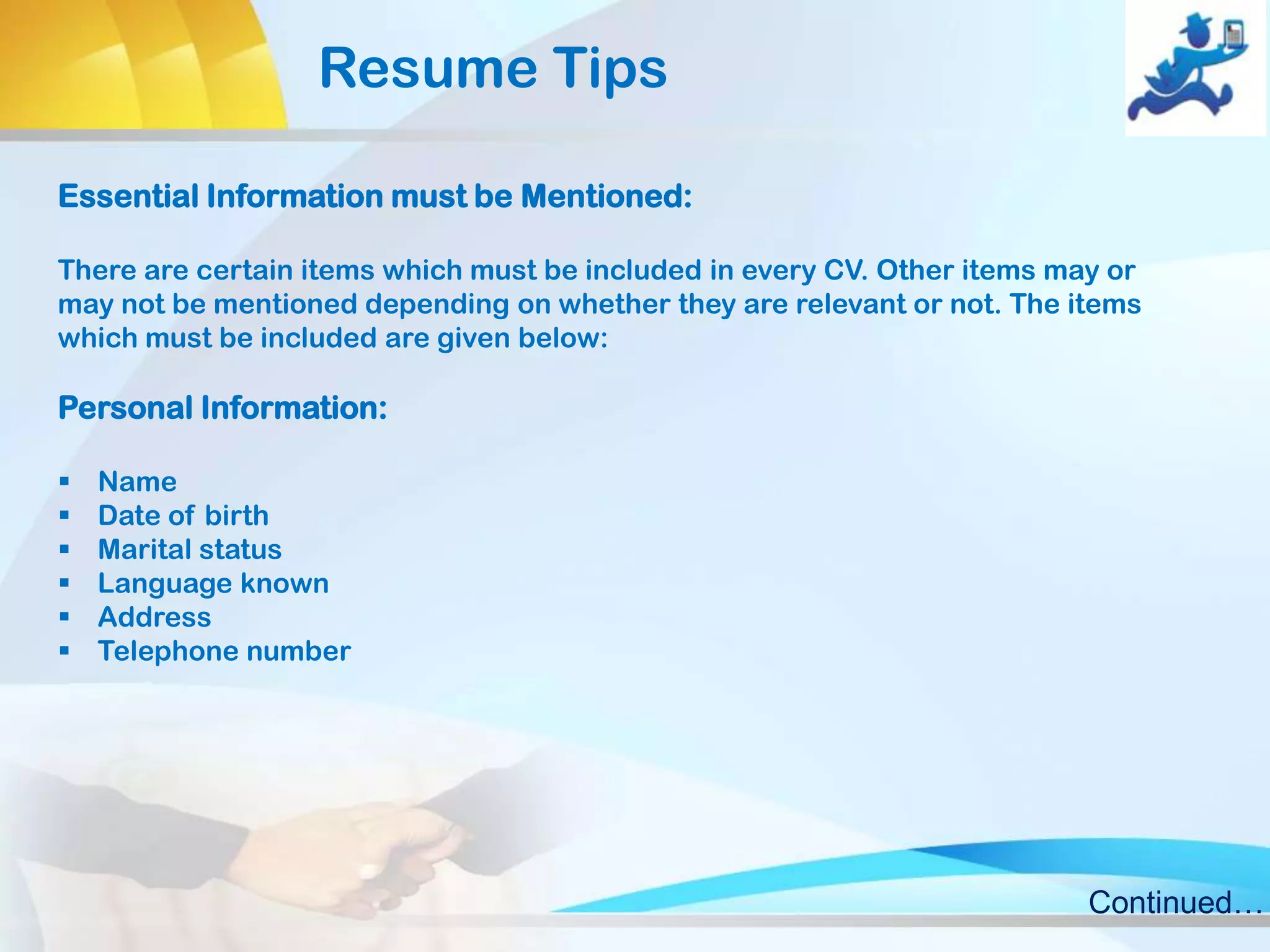 Resume Writing Skills | PPTX