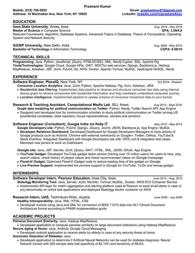 Resume prashant | PDF
