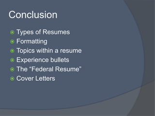 Resume presentation | PPTX