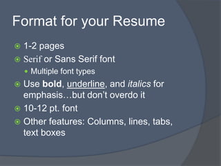 Resume presentation | PPTX