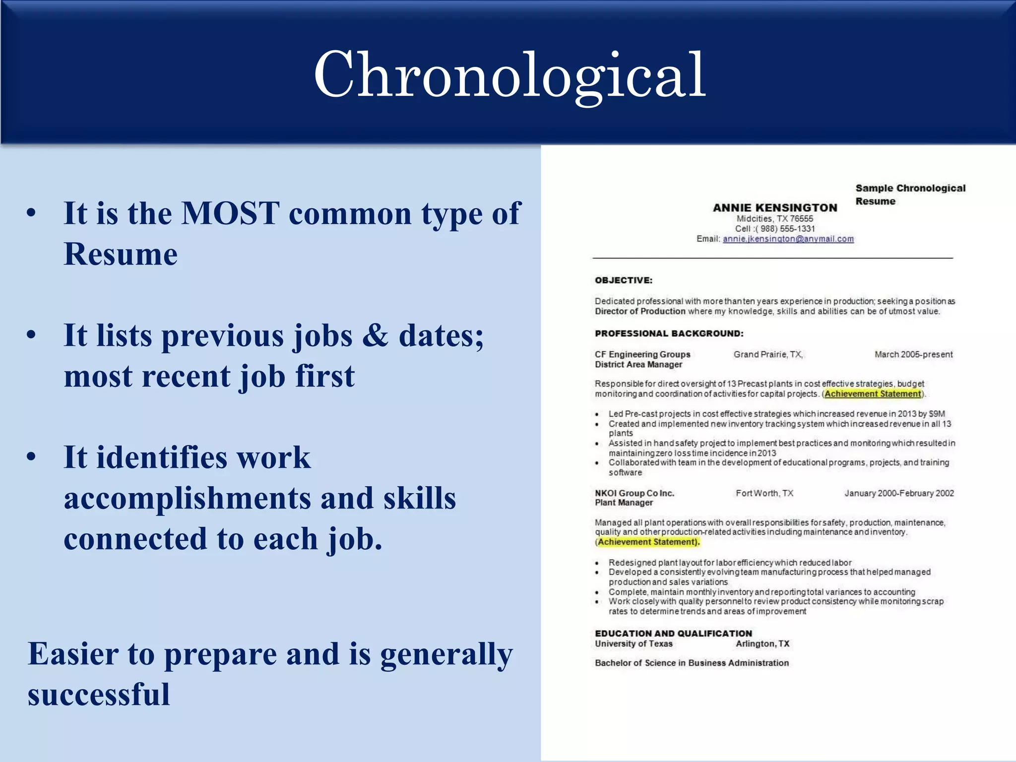 Resume presentation | PPTX